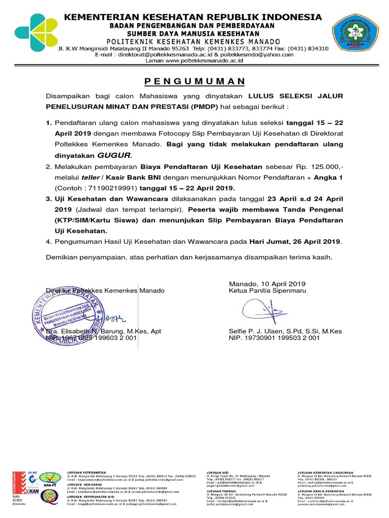 Pengumuman PMDP PDF | PDF