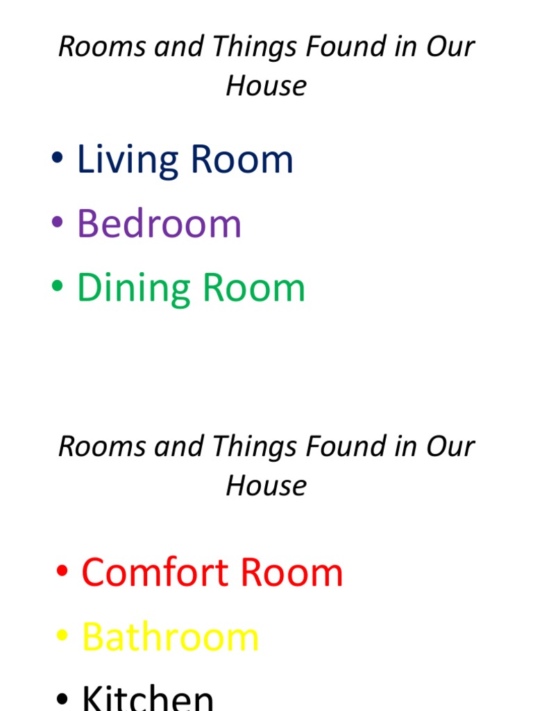 Rooms and Things Found in Our House | PDF | Room | Home Economics