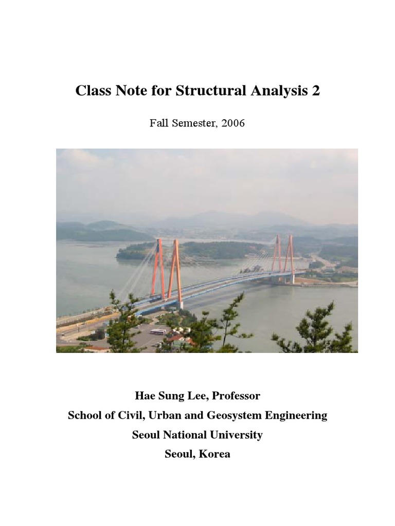 Structural Analysis Lecture Notes PDF | PDF | Stiffness | Mathematics ...