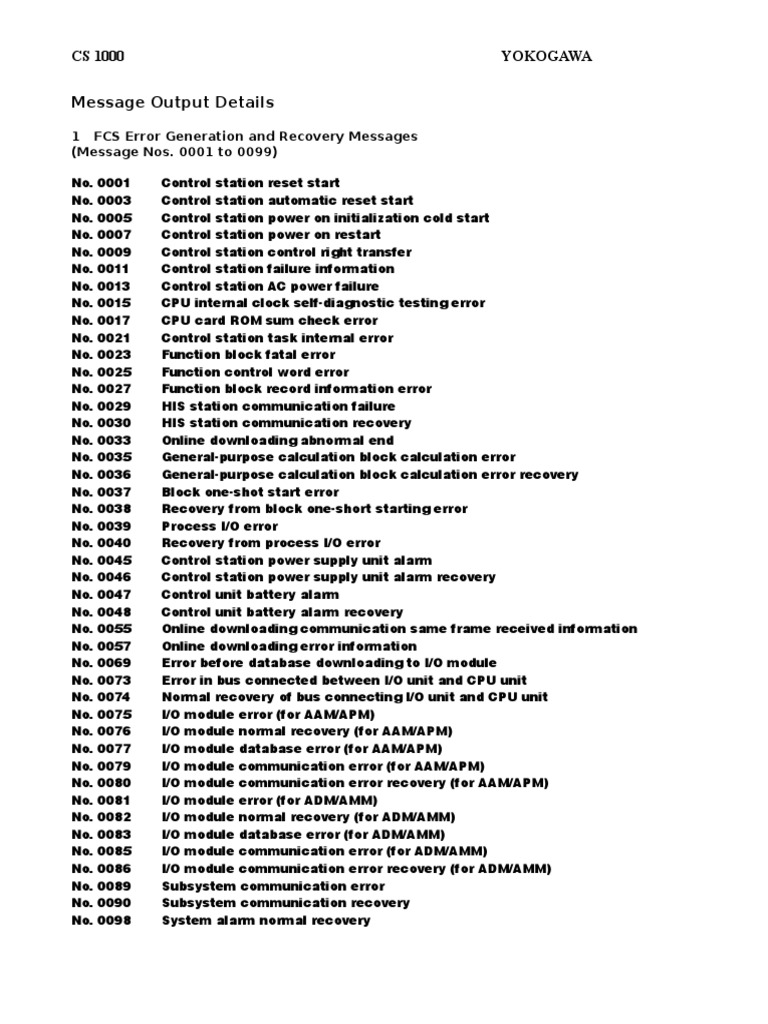 Cs1000 Message Output Details | PDF | Input/Output | Information