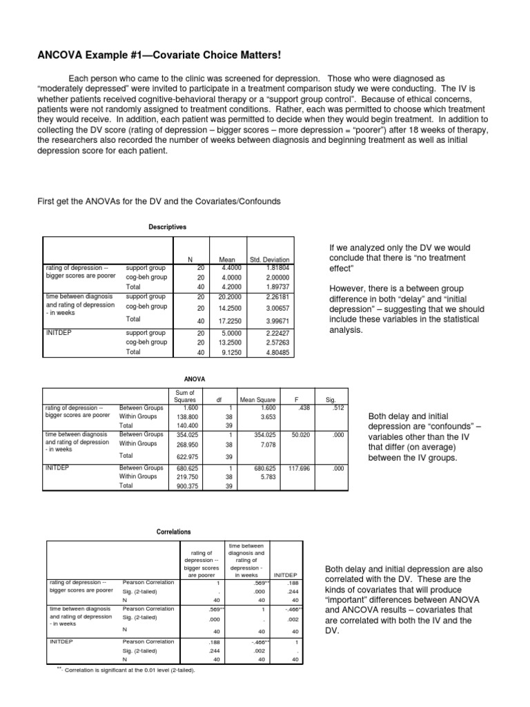 ANCOVA Example #1-Covariate Choice Matters!: Descriptives | Download ...