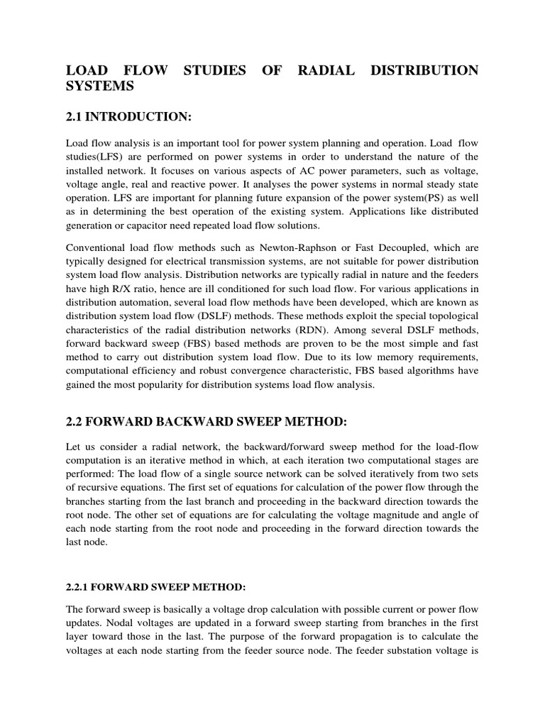 Load Flow Studies of Radial Distribution Systems | PDF | Electric Power ...