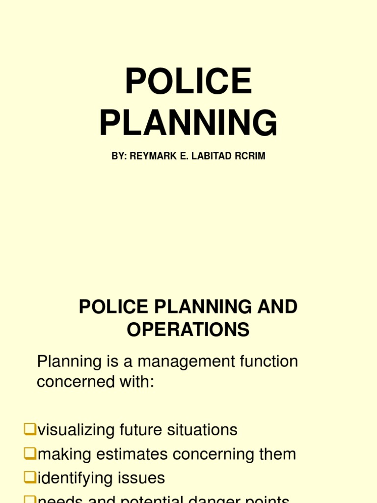 Essentials of Police Operational Planning | PDF | Goal | Strategic Planning