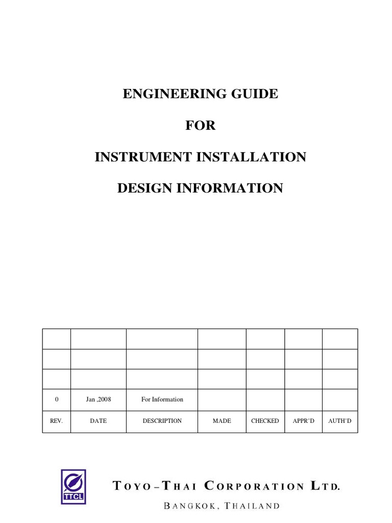 Engineering Guide For Instrument Installation Design Infor PDF | PDF ...