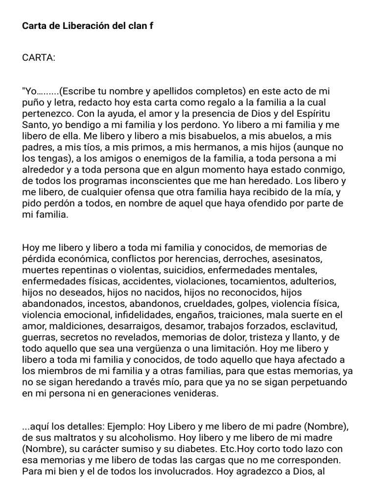 Carta de Liberacion PDF | PDF | Violencia