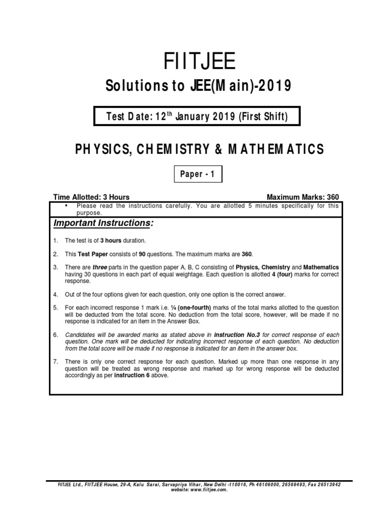 Fiitjee Question Paper Solutions | Download Free PDF | Electronvolt | Orbit