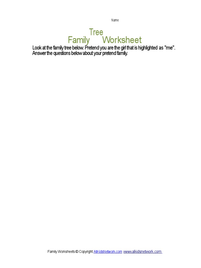 Family Tree Worksheet | Download Free PDF | Family | Society