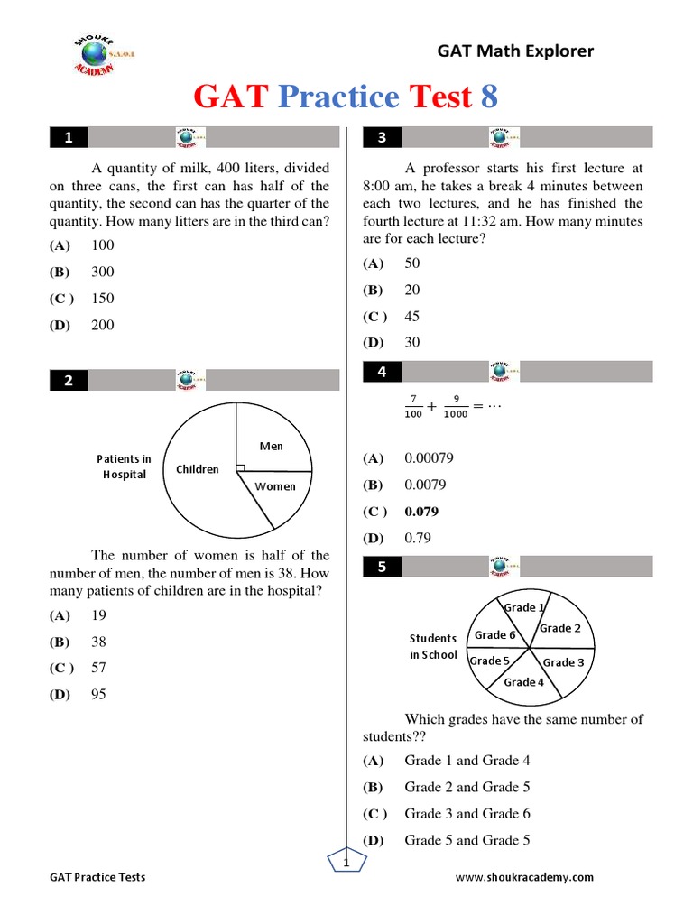 GAT Practice Test 8 PDF | PDF | Euclidean Plane Geometry | Elementary ...
