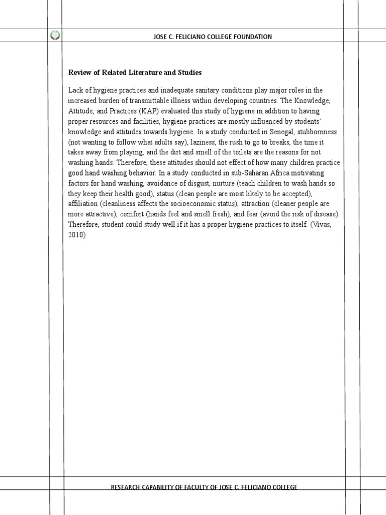 Sample Title Page of A Research Paper | PDF | Hygiene | Economic ...