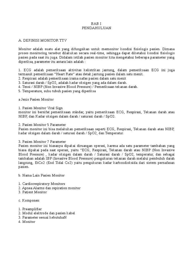 Makalah Monitor TTV | PDF