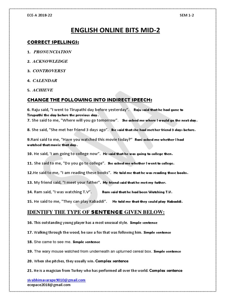 English Online Bits Mid-2 PDF | PDF | Linguistics | Sports