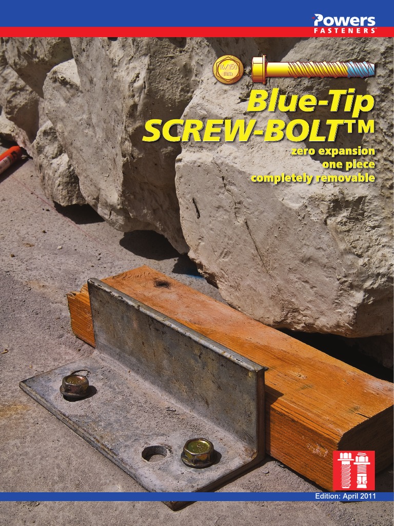 Powers Blue Tip Screw Bolts PDF | PDF | Strength Of Materials | Screw