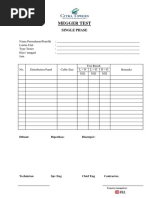Megger Test Form | PDF | Electrical Engineering | Manufactured Goods