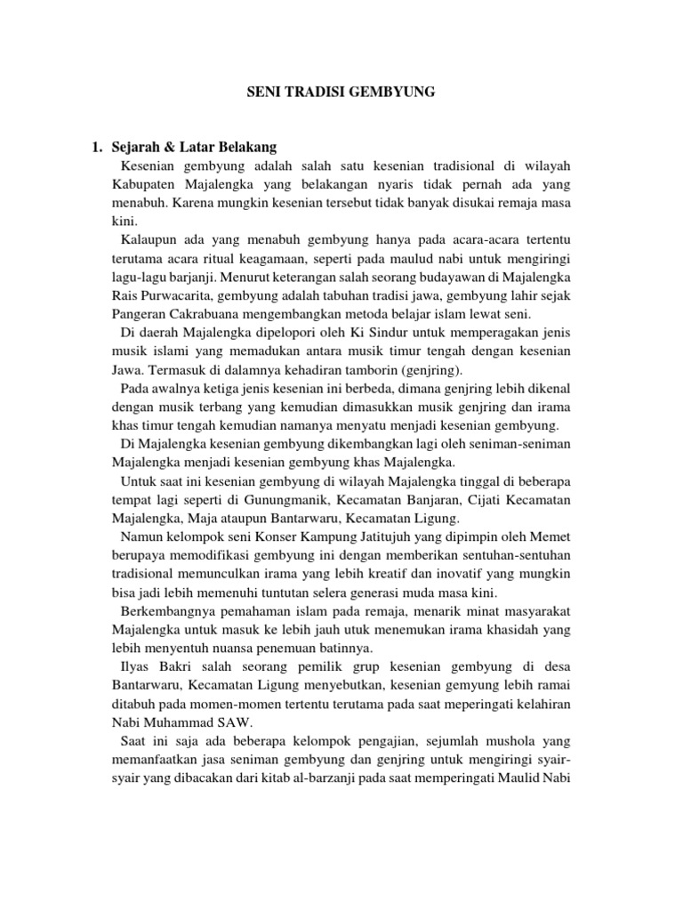 Sejarah dan Seni Gembyung Majalengka | PDF