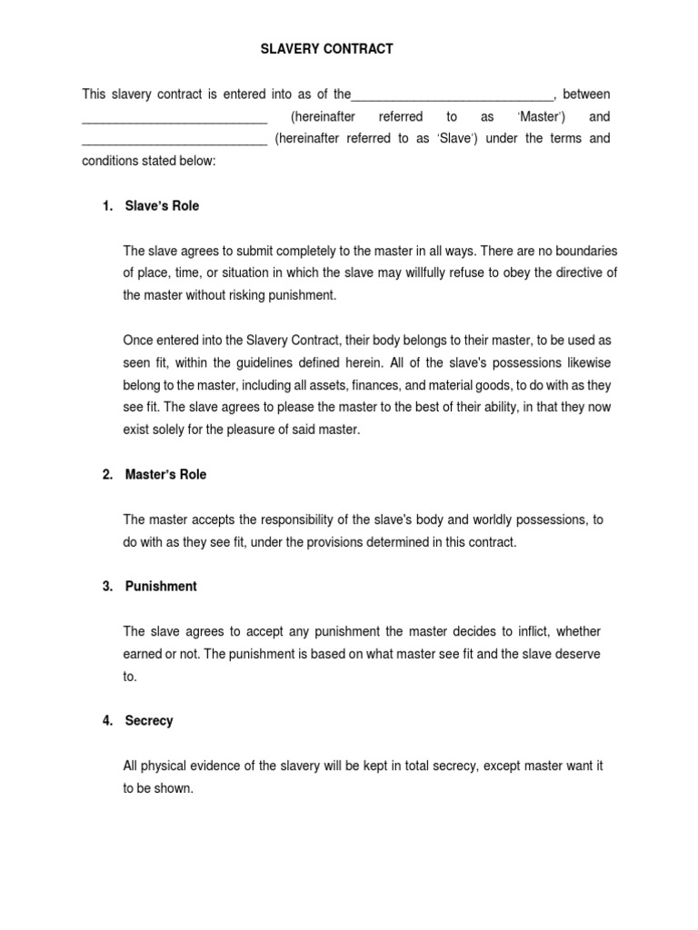 Slavery Contract | PDF | Contractual Term | Slavery