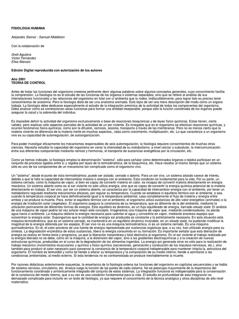 1 Fisiologia Humana Liquidos Corporales Pdf Membrana Celular