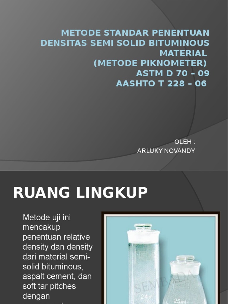 Densitas Astm D70 | PDF | Sains & Matematika