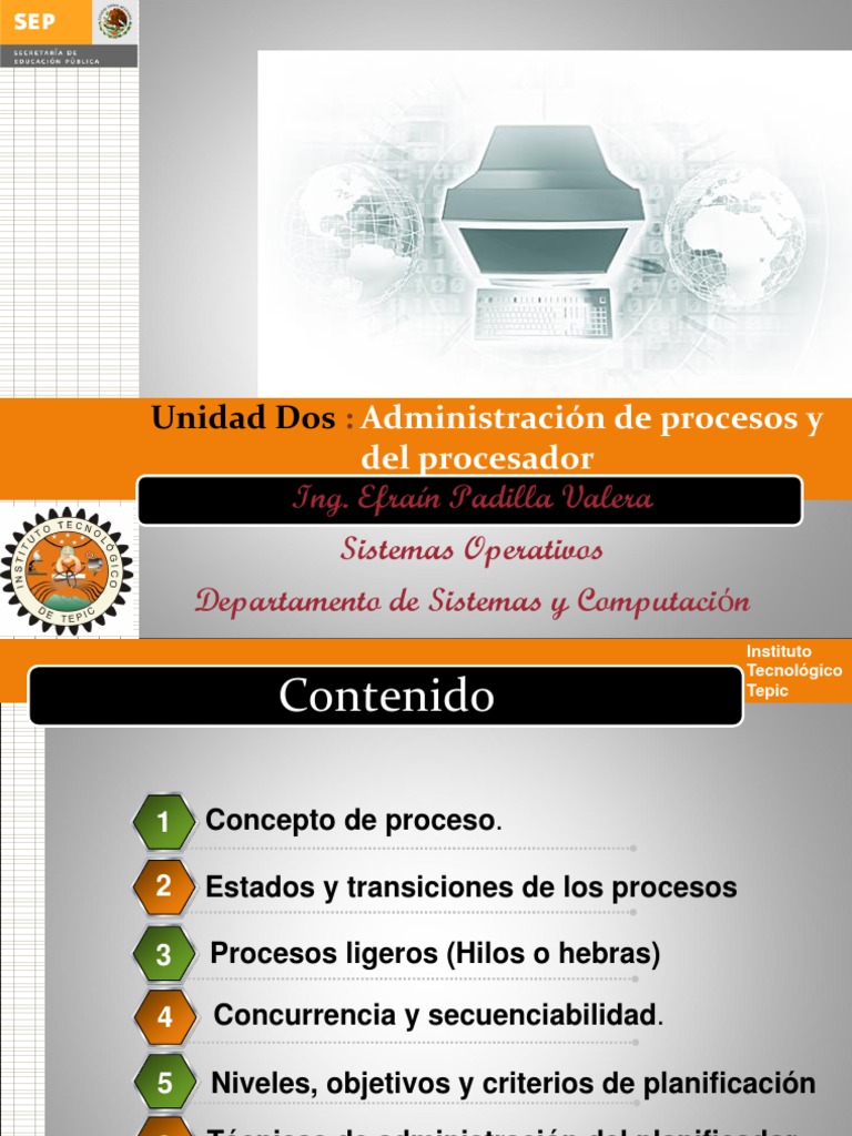 U2 Administración de Procesos y del procesador.pdf | Proceso (Computación) | Hilo (Computación)