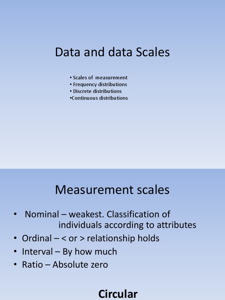 Data and Data Scales | Download Free PDF | Probability Distribution ...