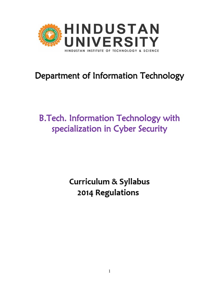 B.Tech - Cyber Security PDF | PDF | Test (Assessment) | University And ...