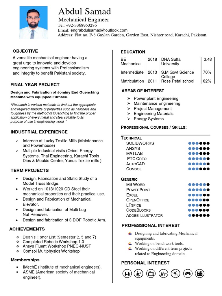 CV Abdul Samad PDF | PDF | Metal Fabrication | Engineering
