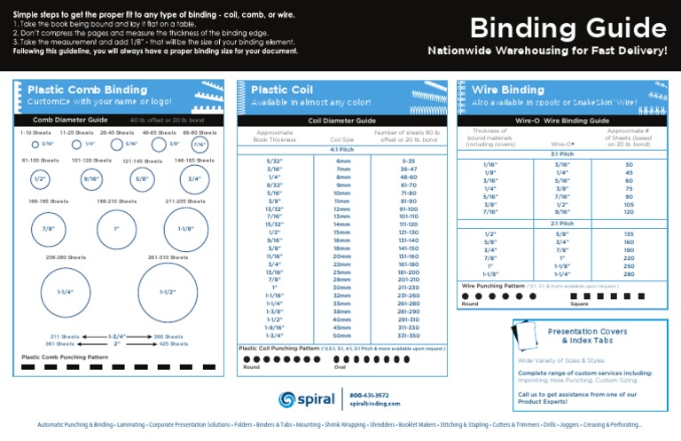 Spiral - Binding Guide - 11x17 - 2012 PDF | PDF | Manufactured Goods ...