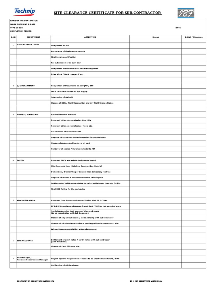 Site Clearance Certificate-Format | Economic Sectors | Business