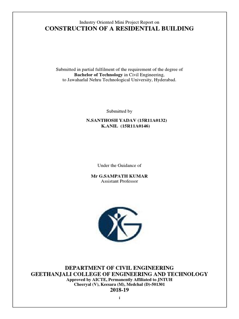 Construction of Residential Building PDF | PDF | Concrete | Reinforced ...