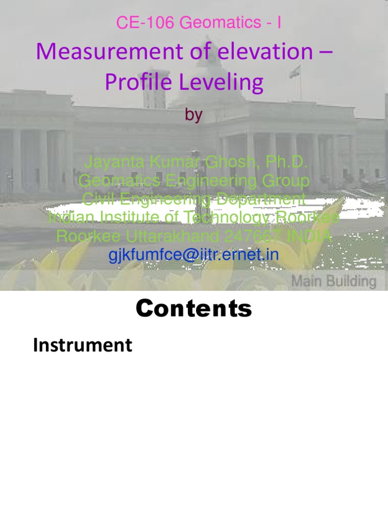 LESSON - 8 CE-106-Leveling - Profile | PDF | Surveying | Geomatics