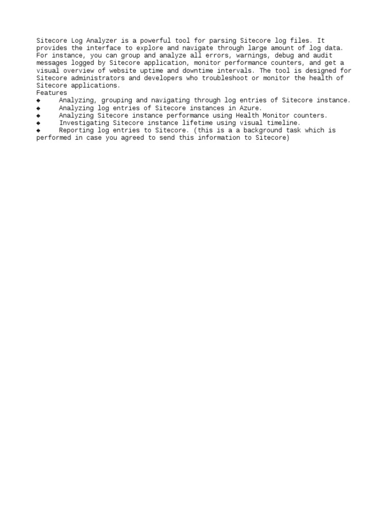 Sitecore Log Analyser | PDF | Business Sitecore Log Analyser | PDF | Business
