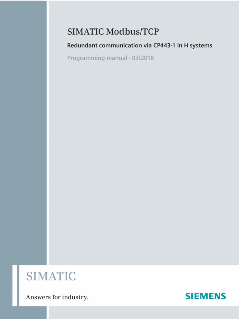 SIMATIC Modbus TCP CP Red e en-US PDF | Download Free PDF | Port ...