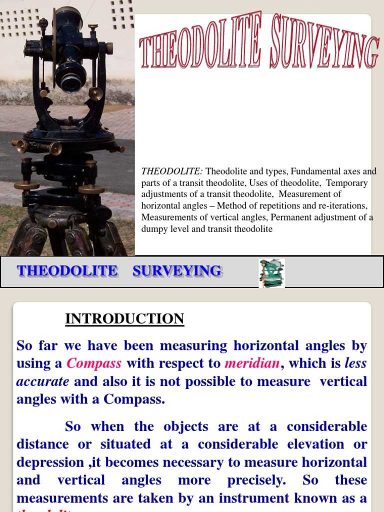 Theodolite Surveying | PDF | Surveying | Geodesy