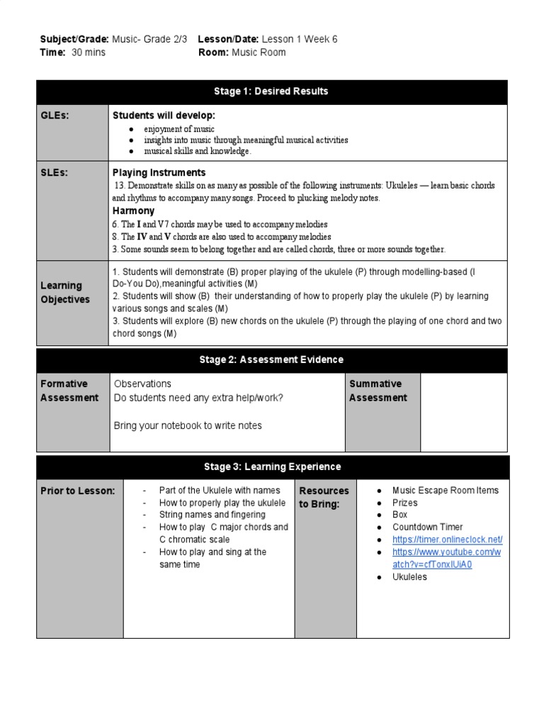 Grade 2 3 - Lesson 1 Week 7 | PDF | Chord (Music) | Learning