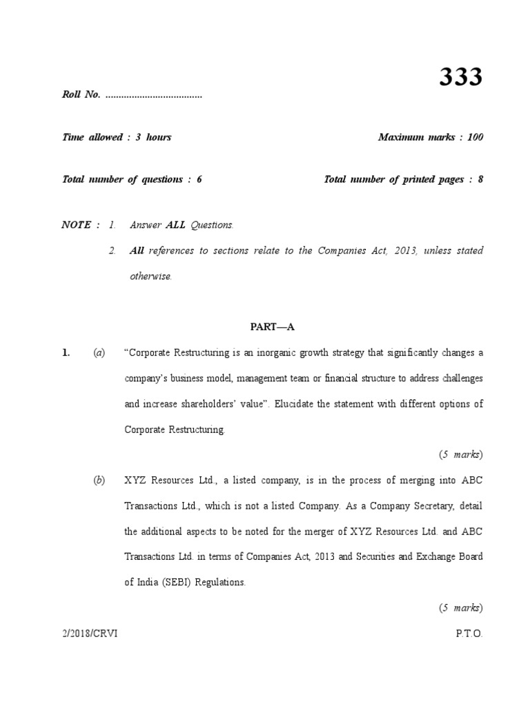 Form 9 LLP and Corporate Restructuring | PDF | Valuation (Finance ...