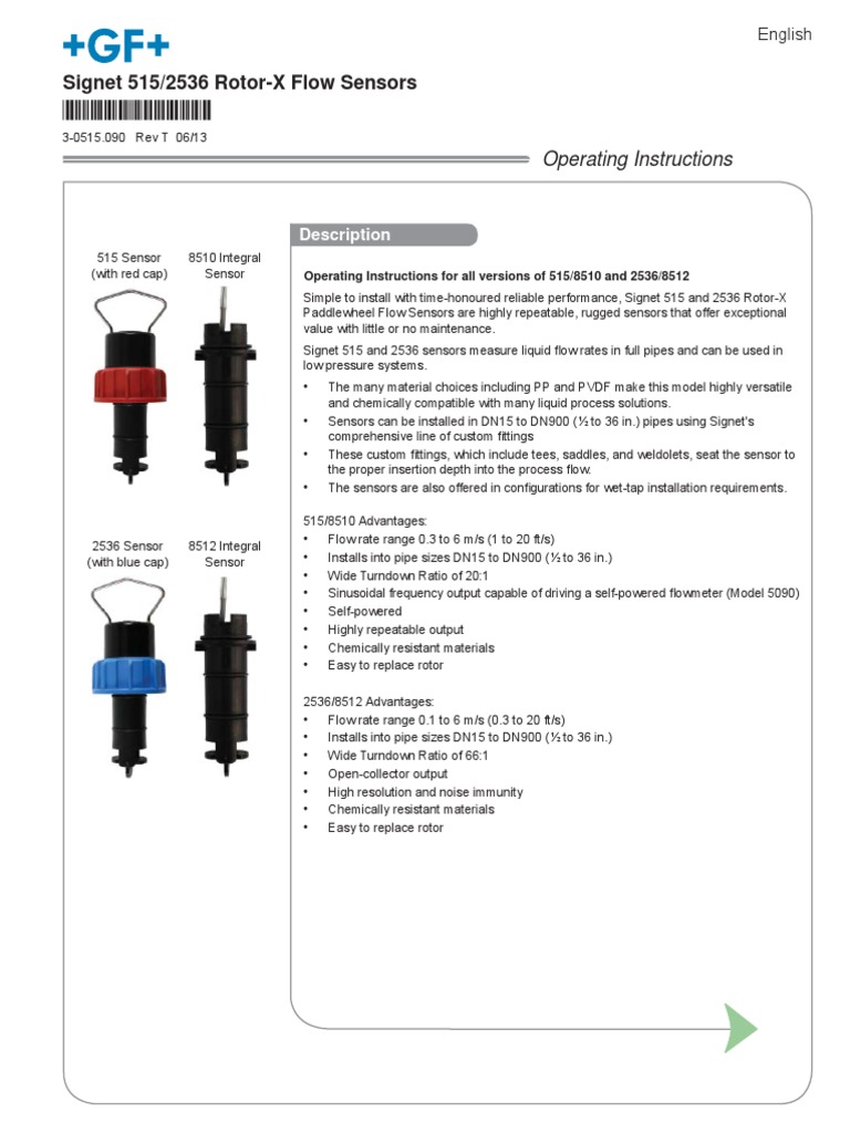 Flow Transmitter GF Signet 515 Manual PDF | PDF | Flow Measurement ...