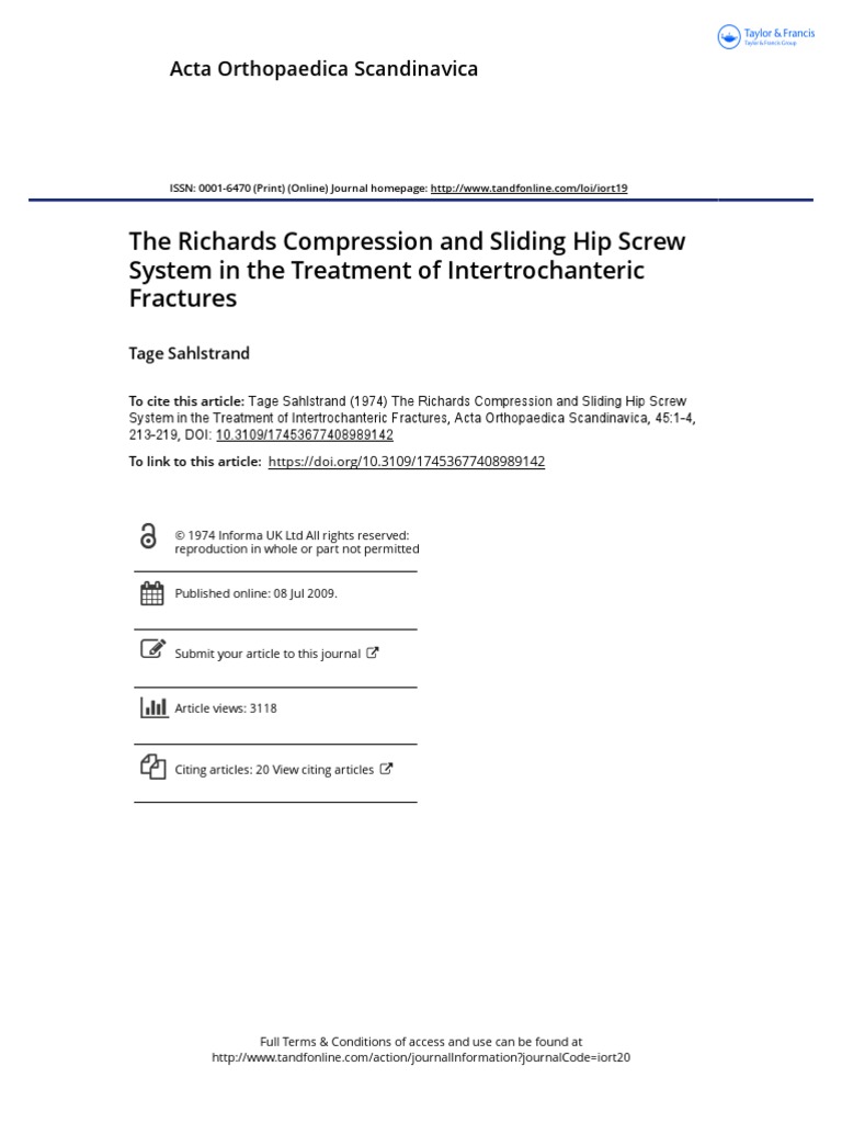 The Richards Compression and Sliding Hip Screw System in The Treatment ...