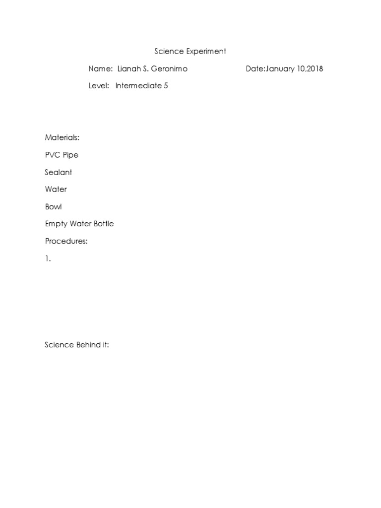 Science Experiment | PDF
