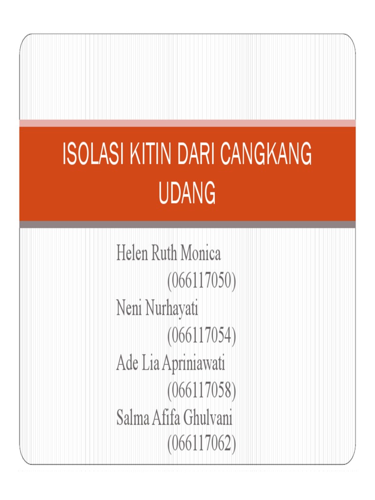 Isolasi Kitin | PDF | Sains & Matematika