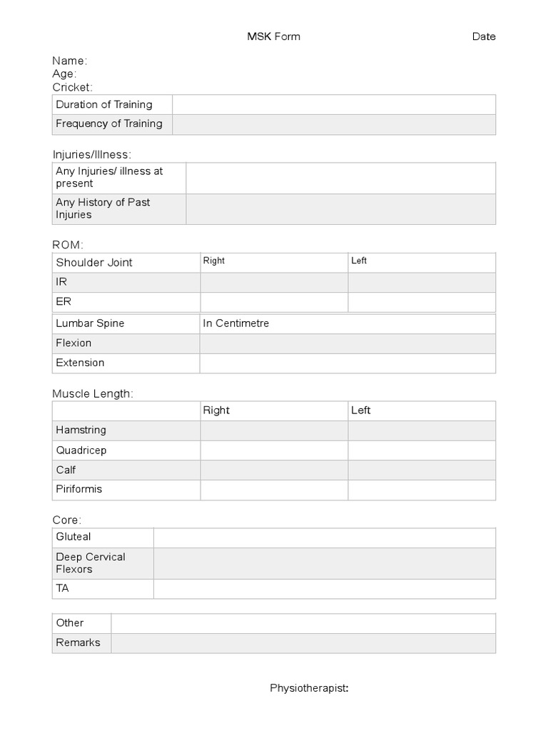 MSK Form PDF | PDF
