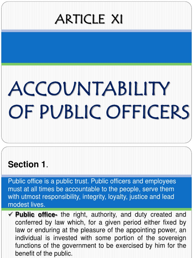 Article Xi: Accountability of Public Officers | PDF | Impeachment | Justice