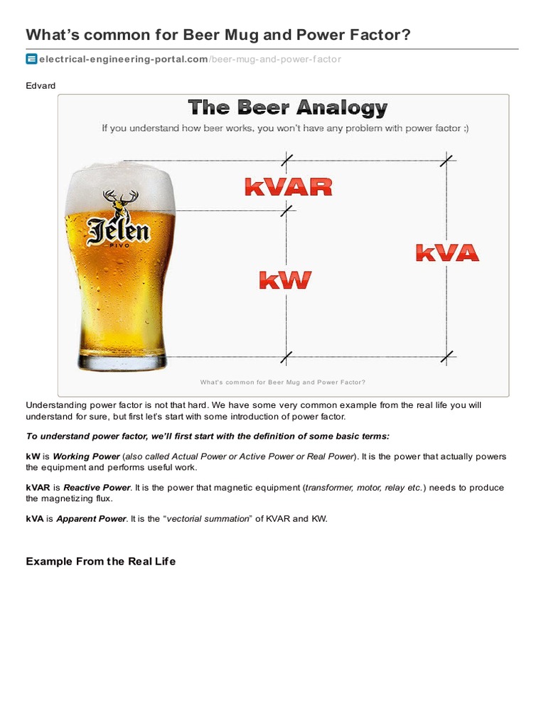 What's Common For Beer Mug and Power Factor? | PDF | Electromagnetism ...