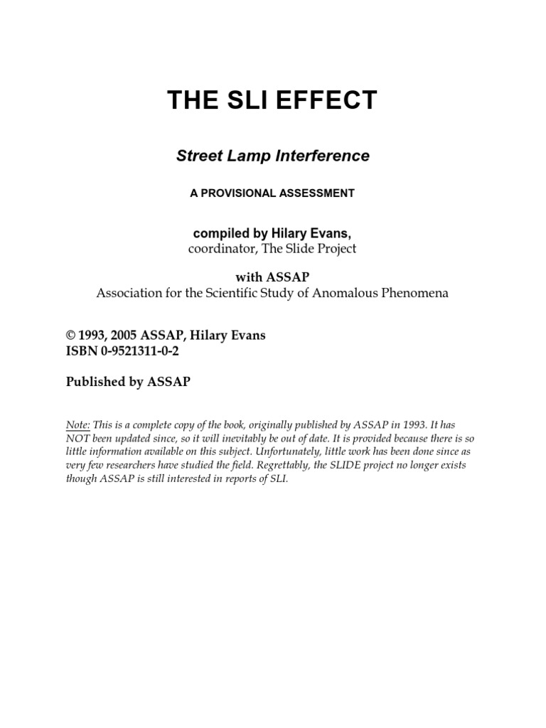 The SLI Effect | PDF | Paranormal | Scientific Method