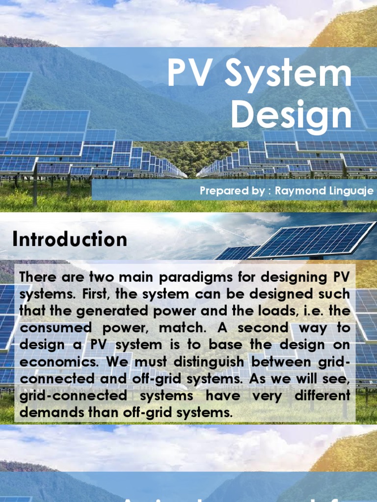PV System Design | PDF | Photovoltaic System | Kilowatt Hour