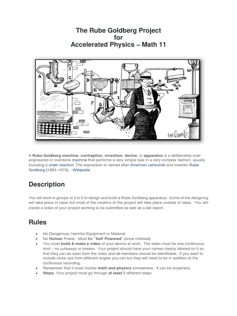 The Rube Goldberg Project For Accelerated Physics - Math 11 | PDF ...