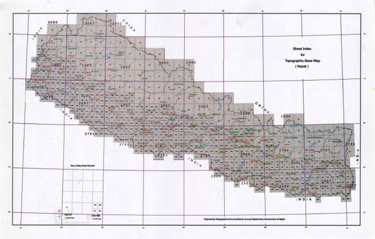 Nepal Topo Sheet Index | PDF | Geophysics | Topography