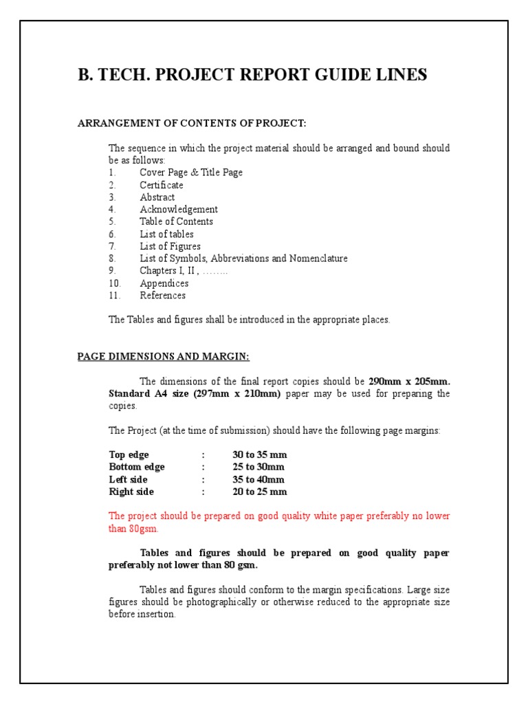 B. Tech. Project Report Guideline 2019 | PDF | Letter Case | Manuscript