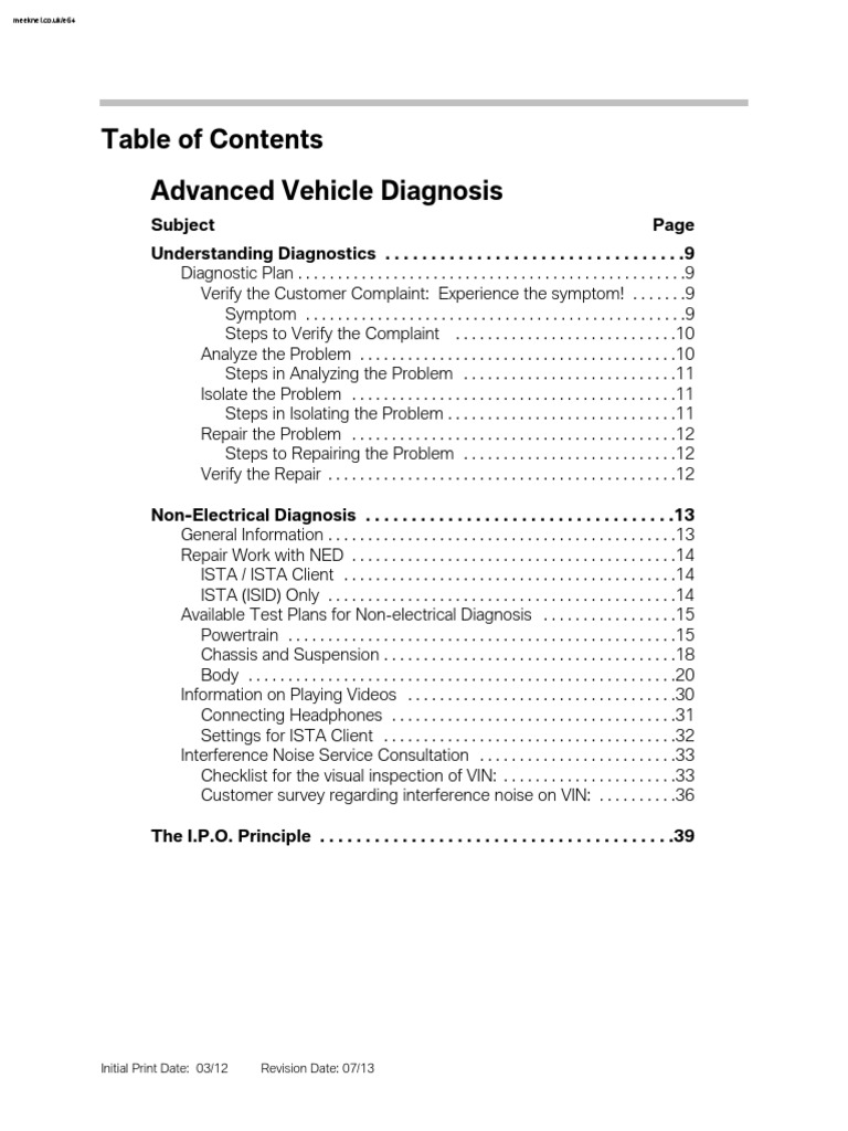 Advanced Vehicle Diagnosis PDF | PDF | Troubleshooting | Medical Diagnosis