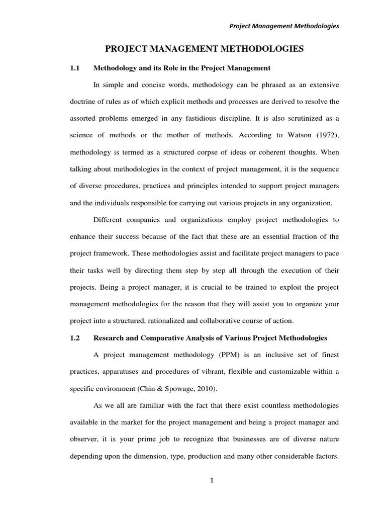 Project Management Methodologies | PDF | Project Management | Agile ...