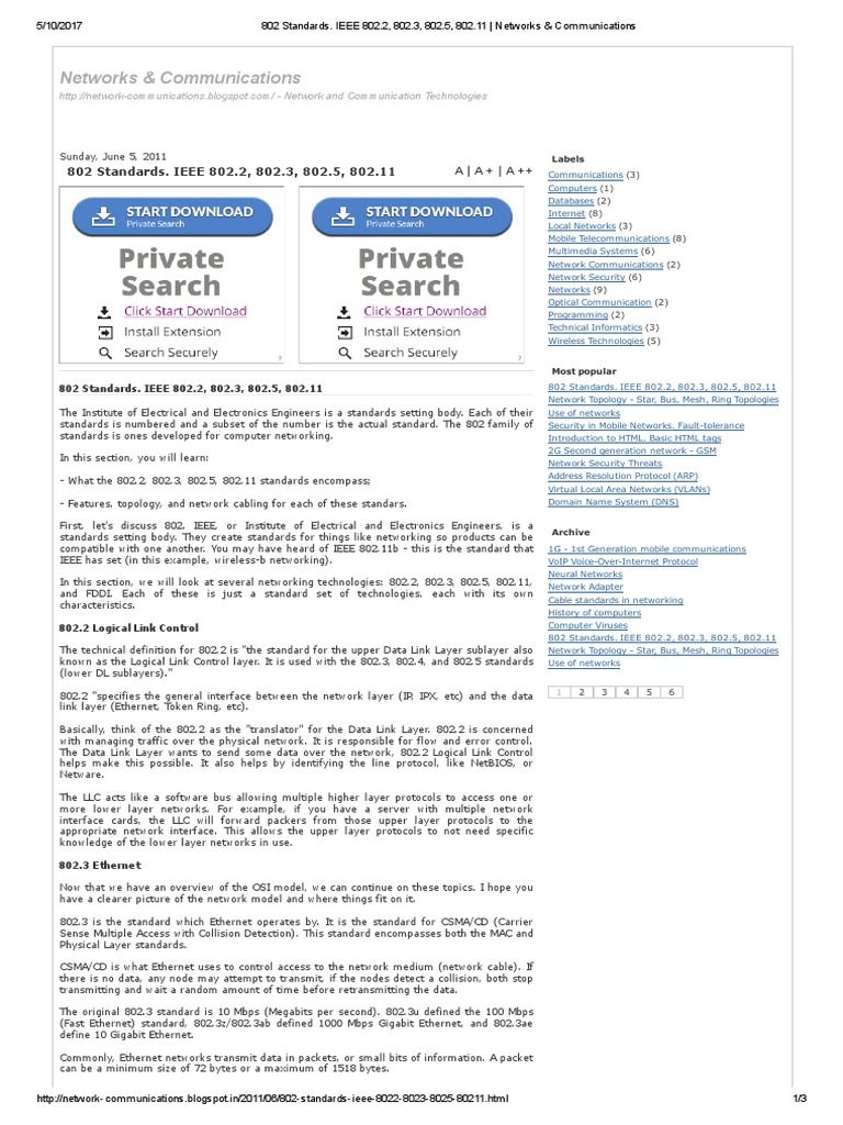 IEEE 802 Standards Overview | PDF | Ethernet | Computer Network