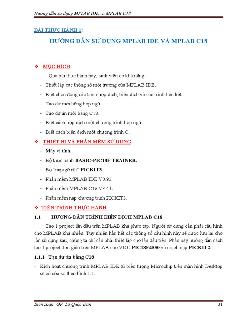 Bai 1 HuongDan MPLAB New | PDF